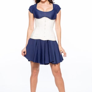 White Silk Long Line Waist-training Corset - Etsy