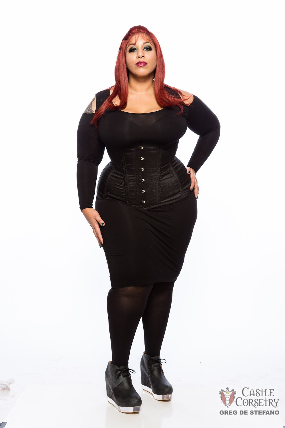 Black Silk Long Line Waist-training Corset | Etsy