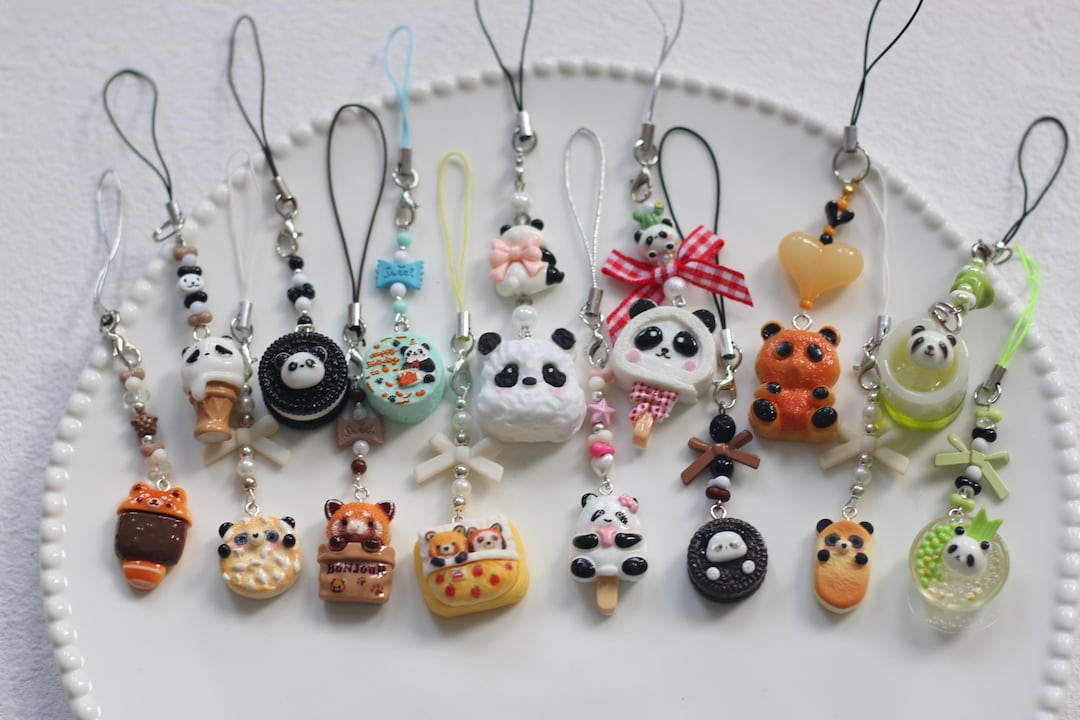 Panda Phone Charm, Small Panda Phone Charm, Cute Phone Charm, Handmade ...