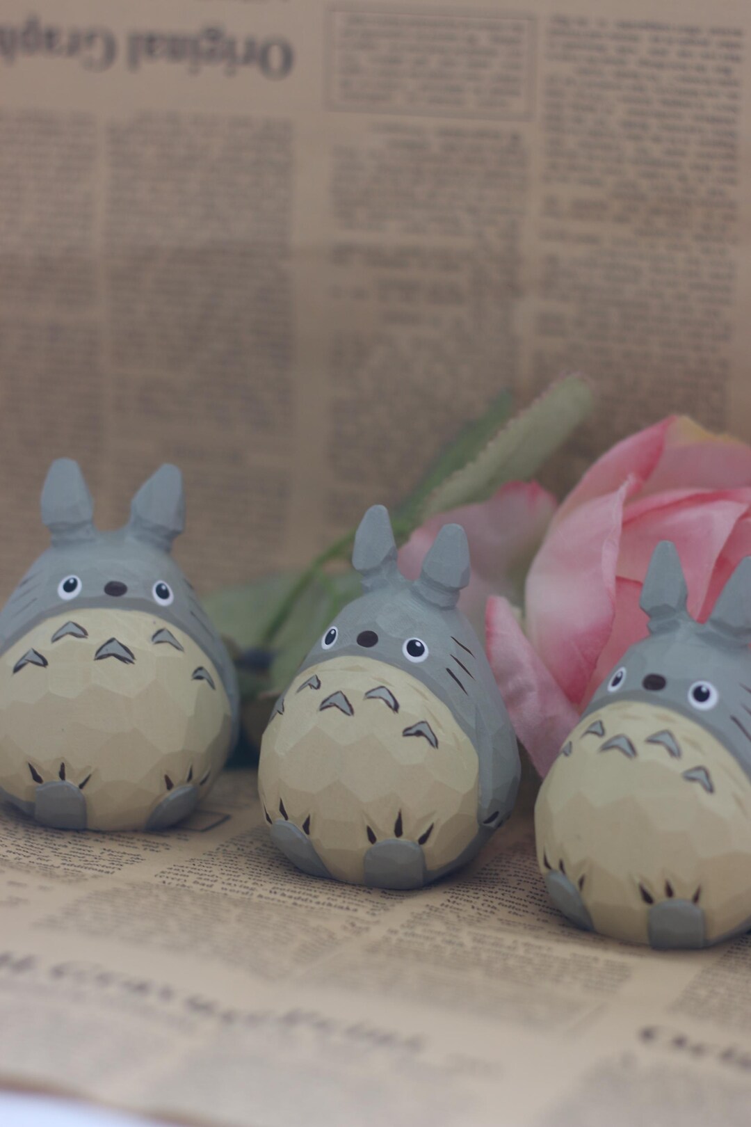 Handmade Wooden Totoro Figurine, Solid Wood Studio Ghibli Totoro ...