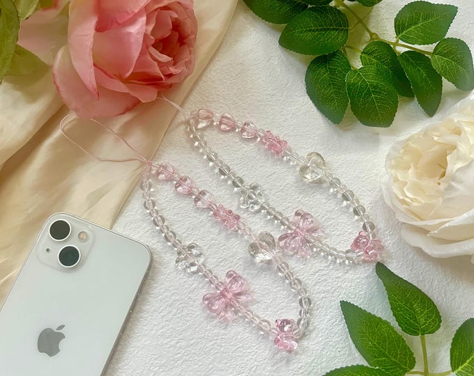 Pink Bow Tie Phone Charm Strap, Phone Lanyard, Phone Accessory, Gift ...