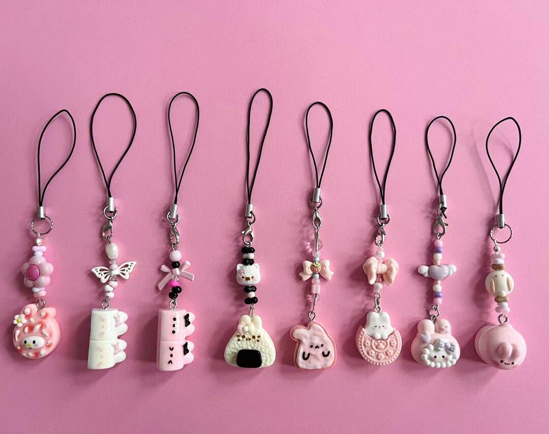 Bunny Handmade Phone Charms, Food Charms, Trendy Phone Strap, Cute ...