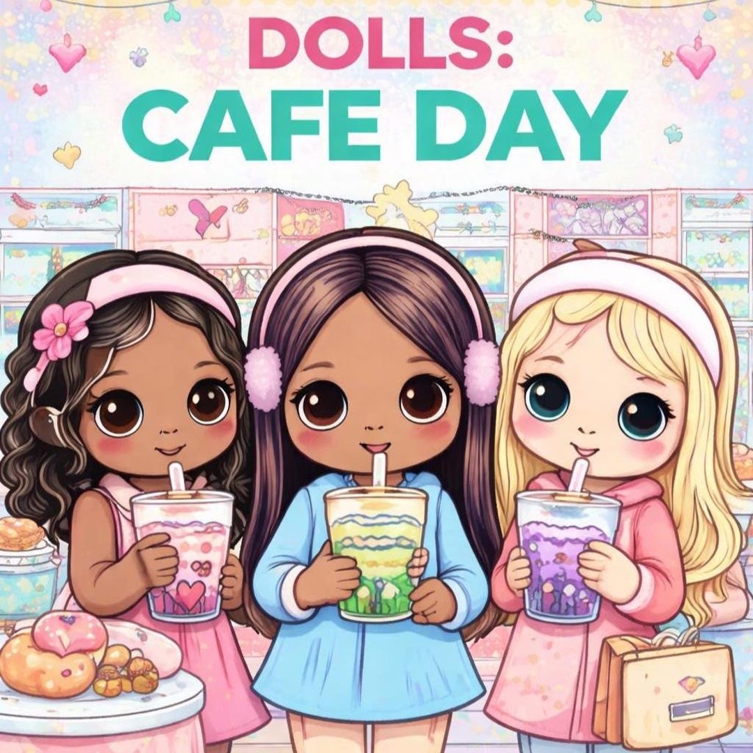 DOLLS: CAFE DAY – 6 Printable Coloring Pages (digital Download) - Etsy UK
