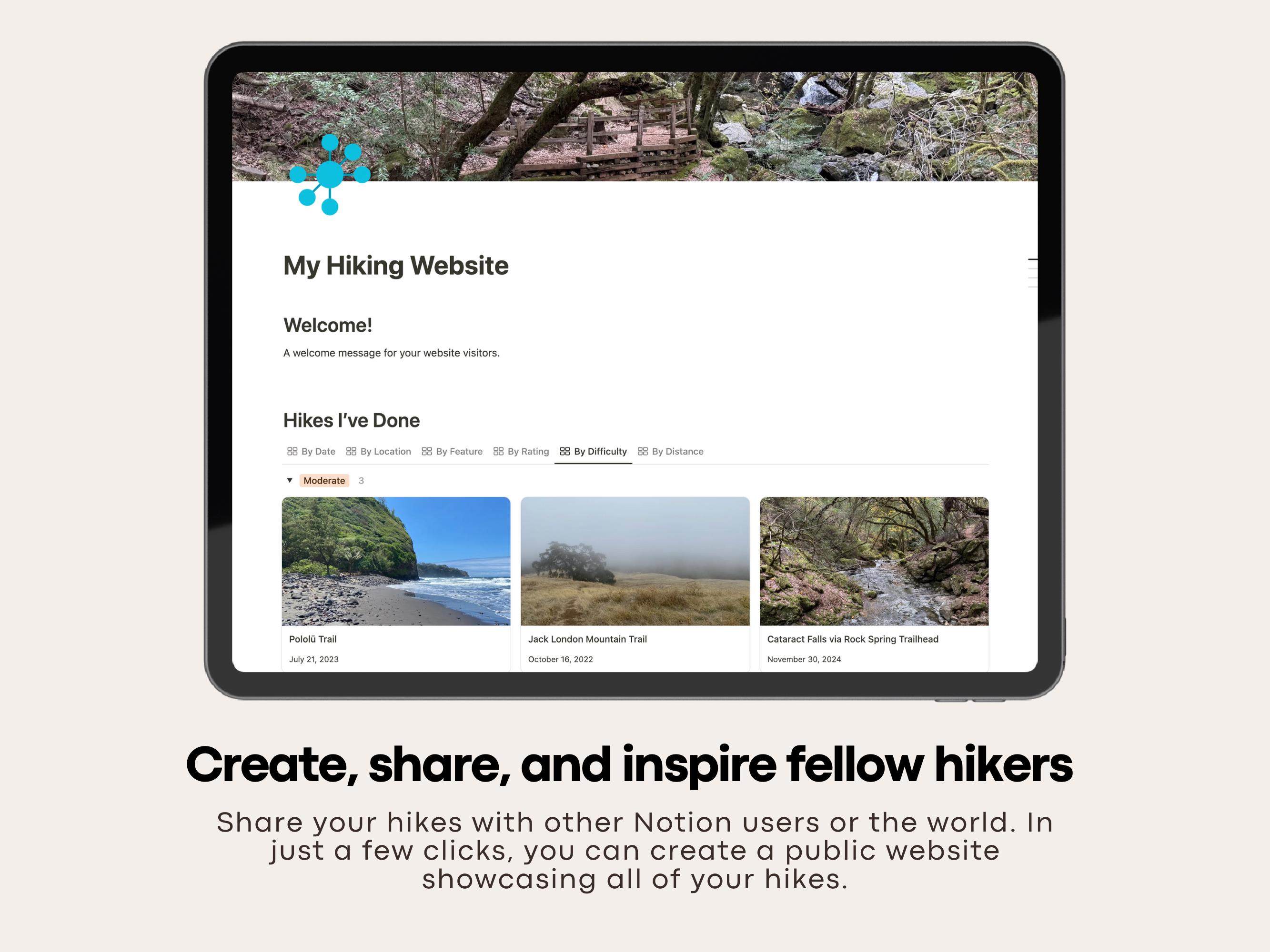 Hike Tracker Notion Template, Dayhike Trip Log, Backpacking Trek ...