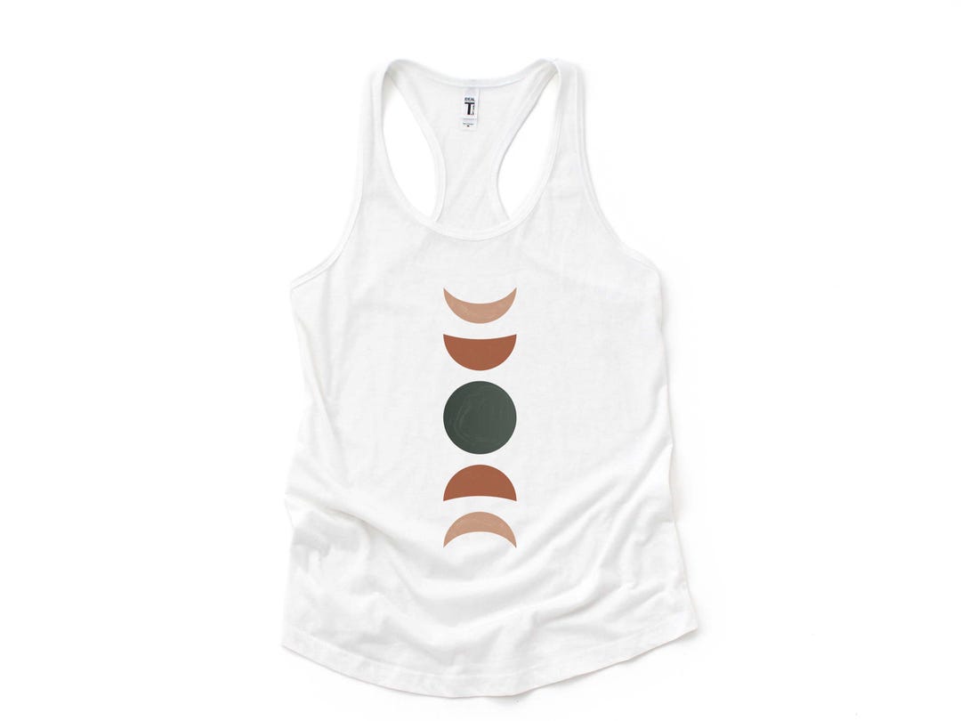 Terracotta Moon Phase Tank Top, Moon Phases Tank Top, Clay Moon Phase ...