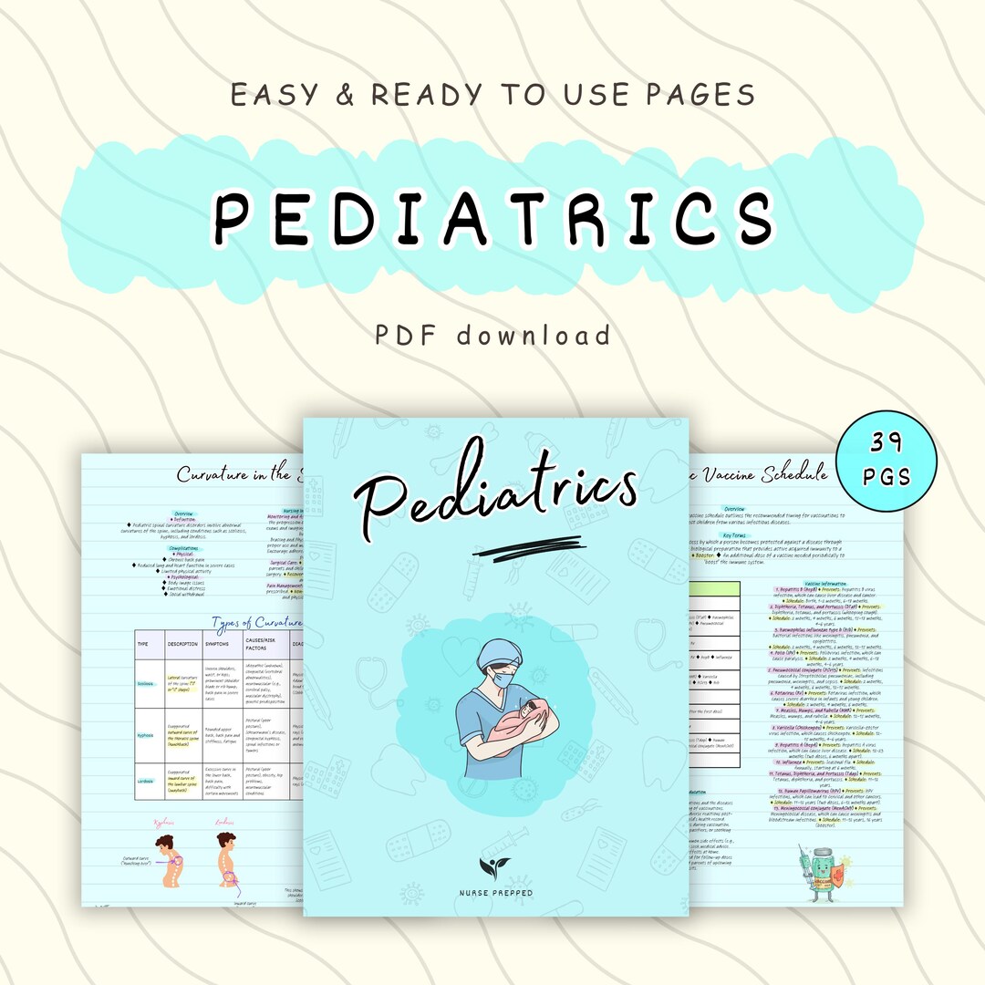 Pediatrics Nursing Study Guide, Pediatrics Bundle, Pediatrics Nursing ...