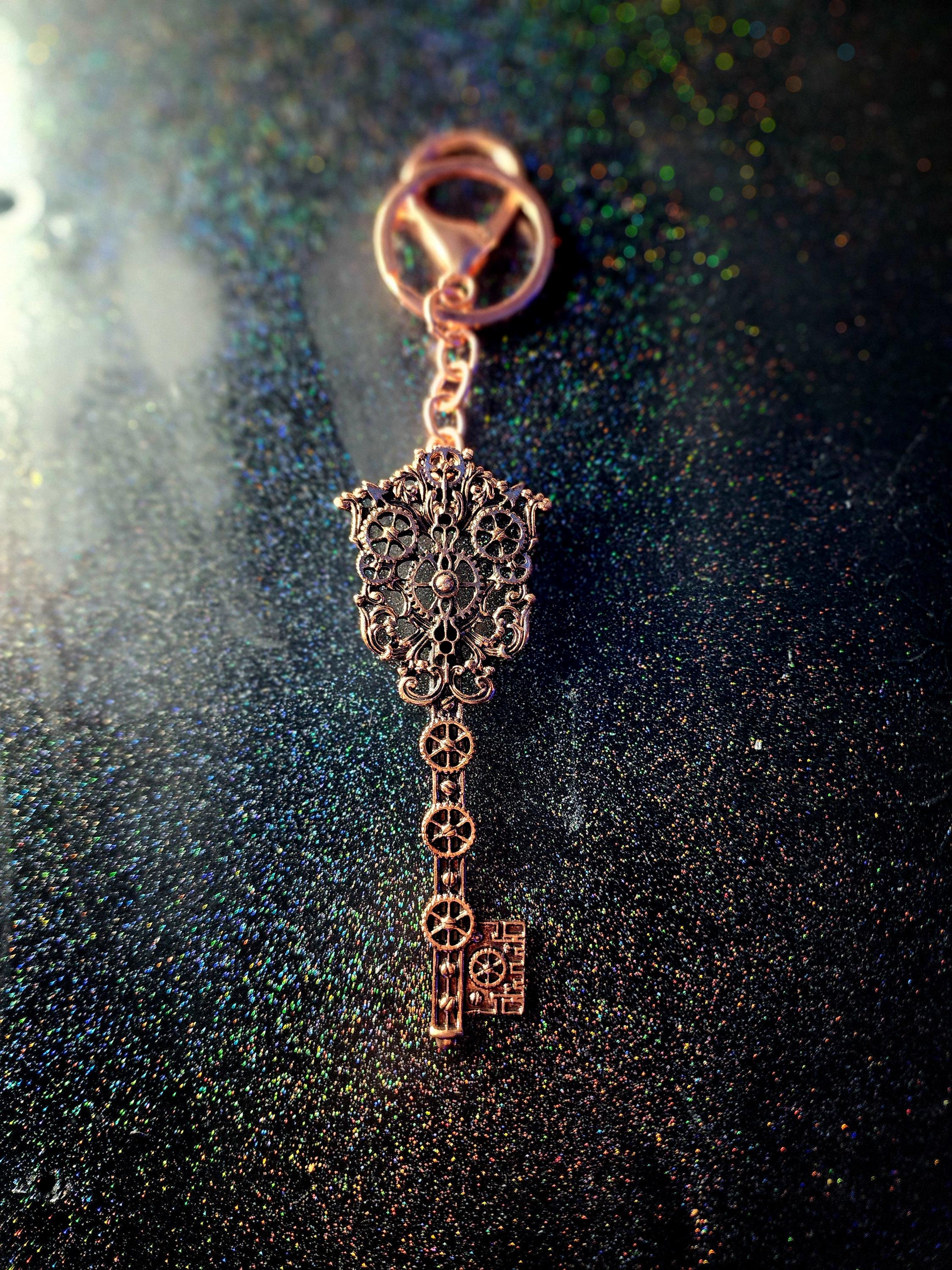 6 Varieties Steampunk Key Keychain, Vintage Skeleton Key Ring, Gothic ...