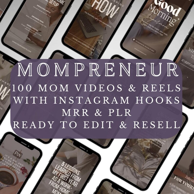 Mompreneur Reels With Instagram Hooks and Bonus Reels Captions Mom ...