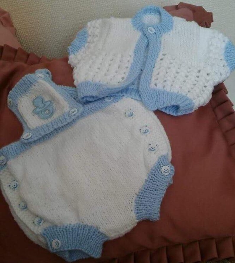 Baby Knitting Patterns Cardi and Nappy Cover With Detachable Bib ...
