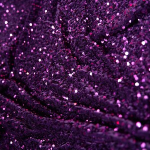 Purple Sequin Velvet Fabric: Stretch Violet Sequined Material - Etsy