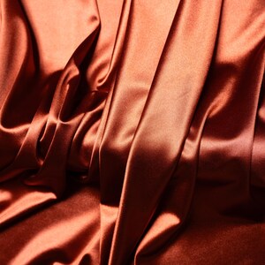 Premium Rust Color Shiny Nylon Spandex by the Yard Stretchy Fabric for ...