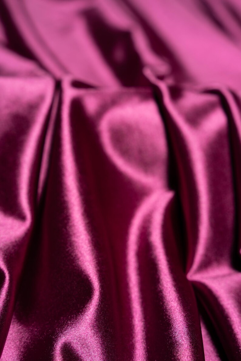 Magenta Satin Fabric, Shiny Nylon Spandex Fabric, Stretchy Fabric by ...