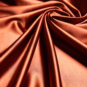 Premium Rust Color Shiny Nylon Spandex by the Yard Stretchy Fabric for ...