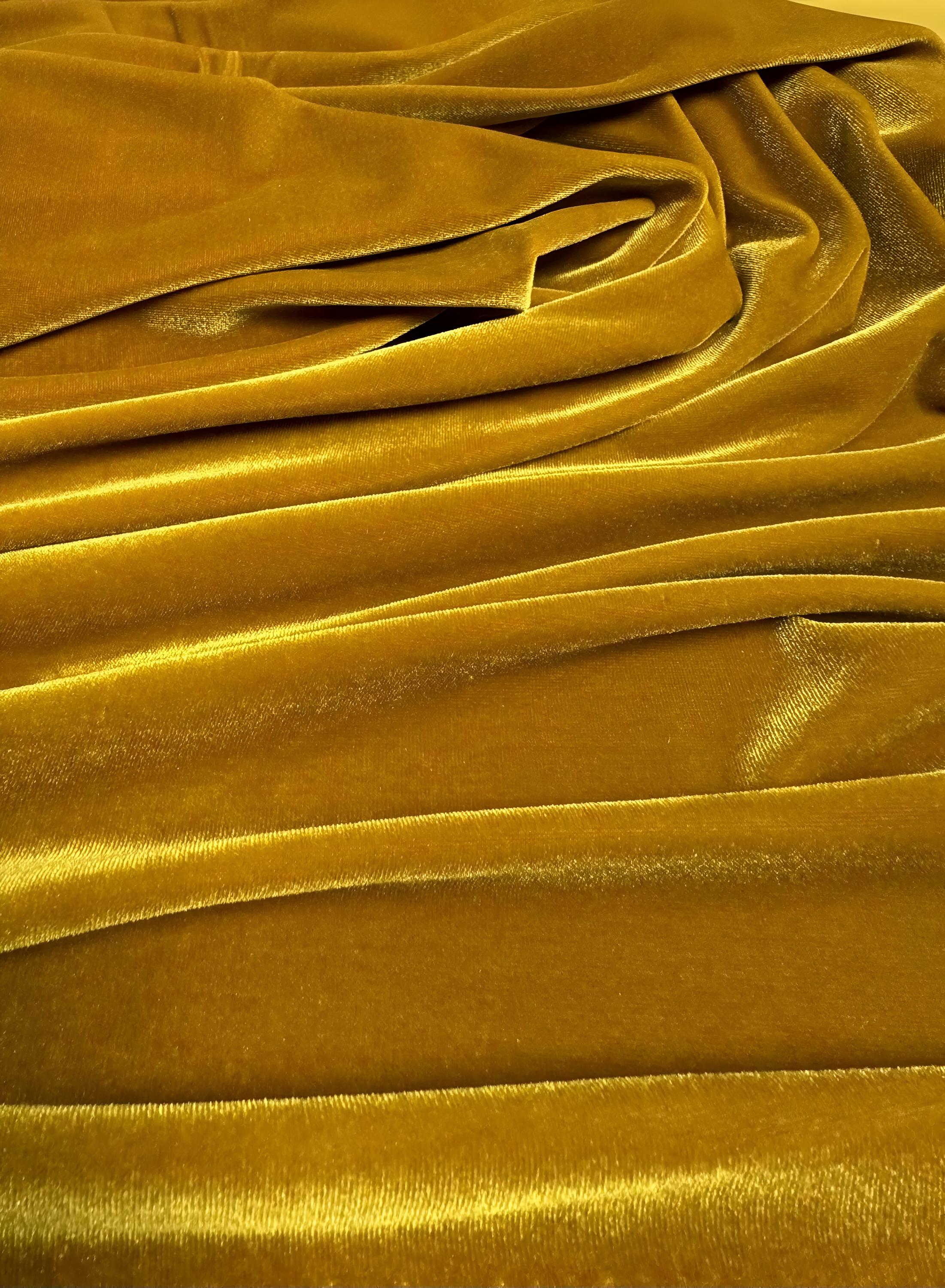 Gold Velvet Fabric by the Yard, Soft Luxury Material for Dresses, Gowns ...