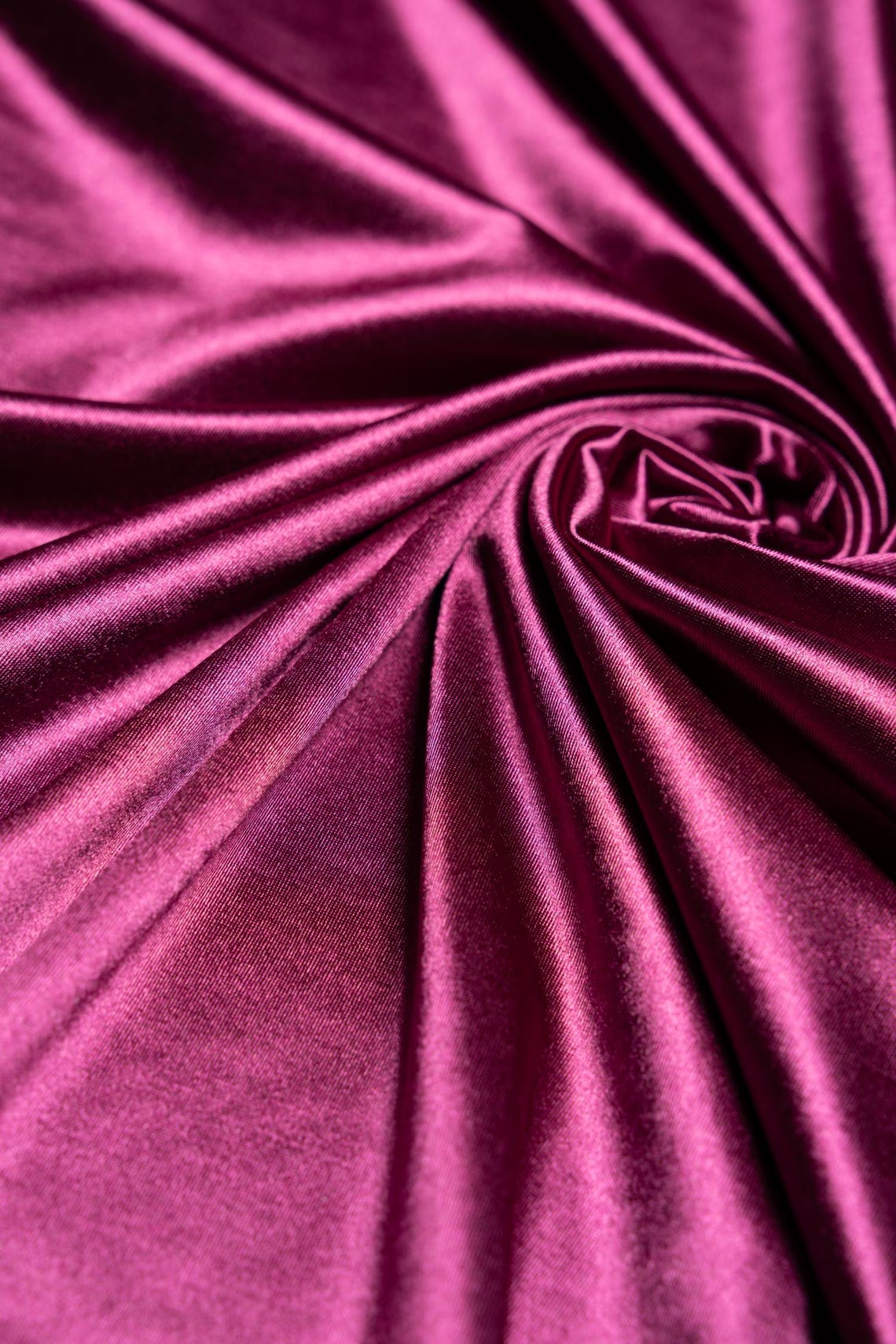 Magenta Satin Fabric, Shiny Nylon Spandex Fabric, Stretchy Fabric by ...