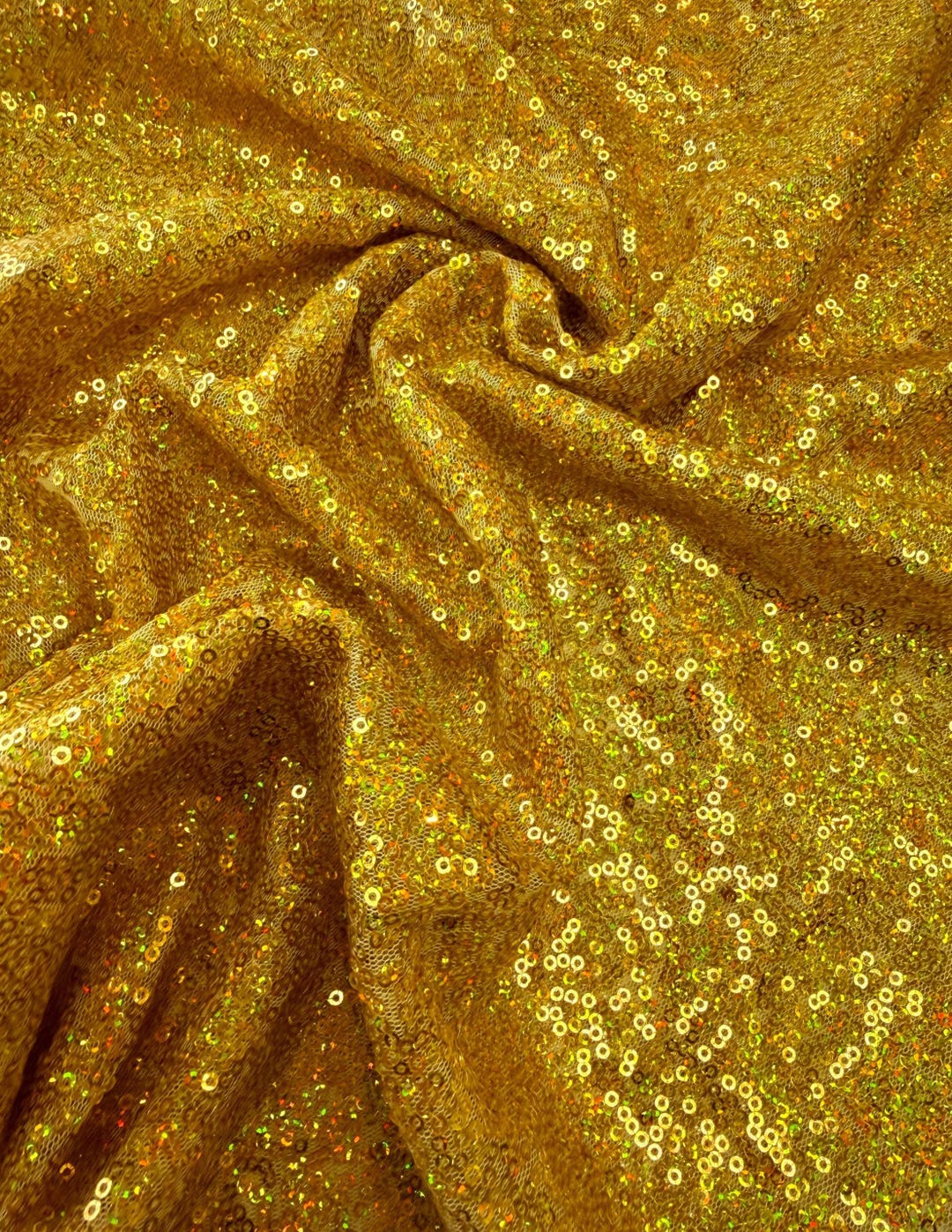 Gold Sequin Fabric by the Yard – 3mm Sparkle Mesh for Prom Dress, Dance ...