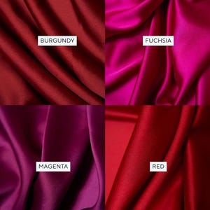 Magenta Satin Fabric by the Yard – Luxury Stretch Silk Satin, Premium ...