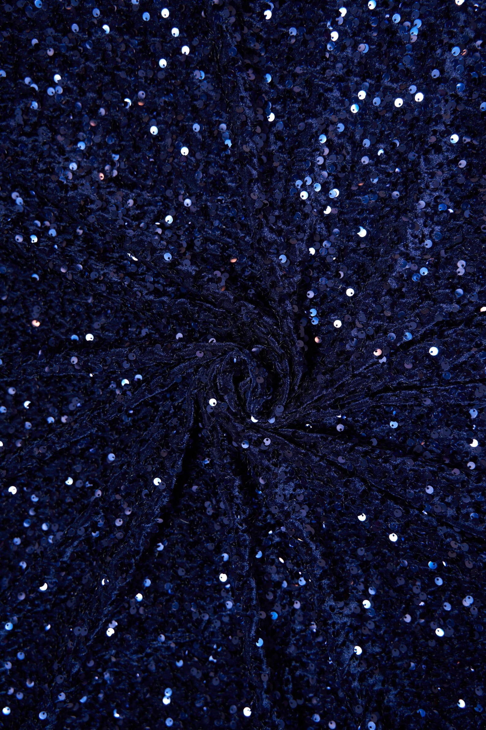 Dark Blue Sequin Velvet Fabric: Stretch Polyester Spandex Blend - Etsy
