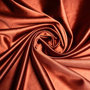 Premium Rust Color Shiny Nylon Spandex by the Yard Stretchy Fabric for ...