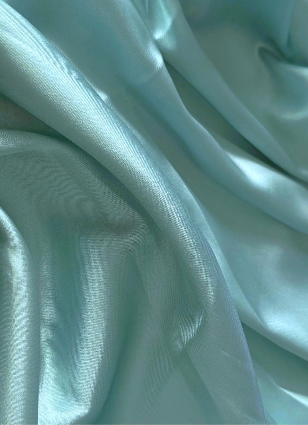 Crystal Blue Silky Satin Fabric by the Yard – Soft Shiny Material for ...
