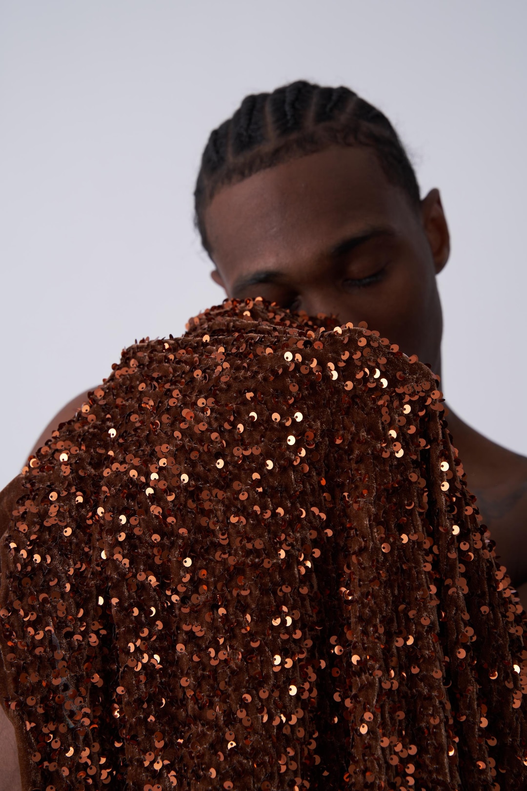 Brown Sequin Stretch Velvet Fabric: Bridal Gown Material by the Yard - Etsy