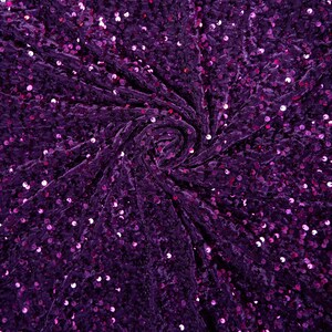 Purple Sequin Velvet Fabric: Stretch Violet Sequined Material - Etsy