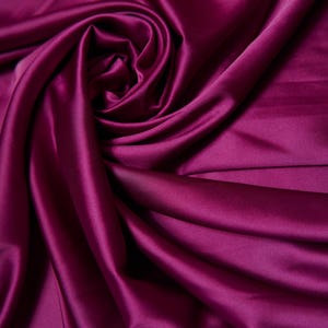 Magenta Satin Fabric by the Yard – Luxury Stretch Silk Satin, Premium ...