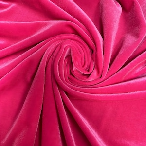 Hot Pink Stretch Velvet Fabric by the Yard, 4-way Soft Fall Material ...