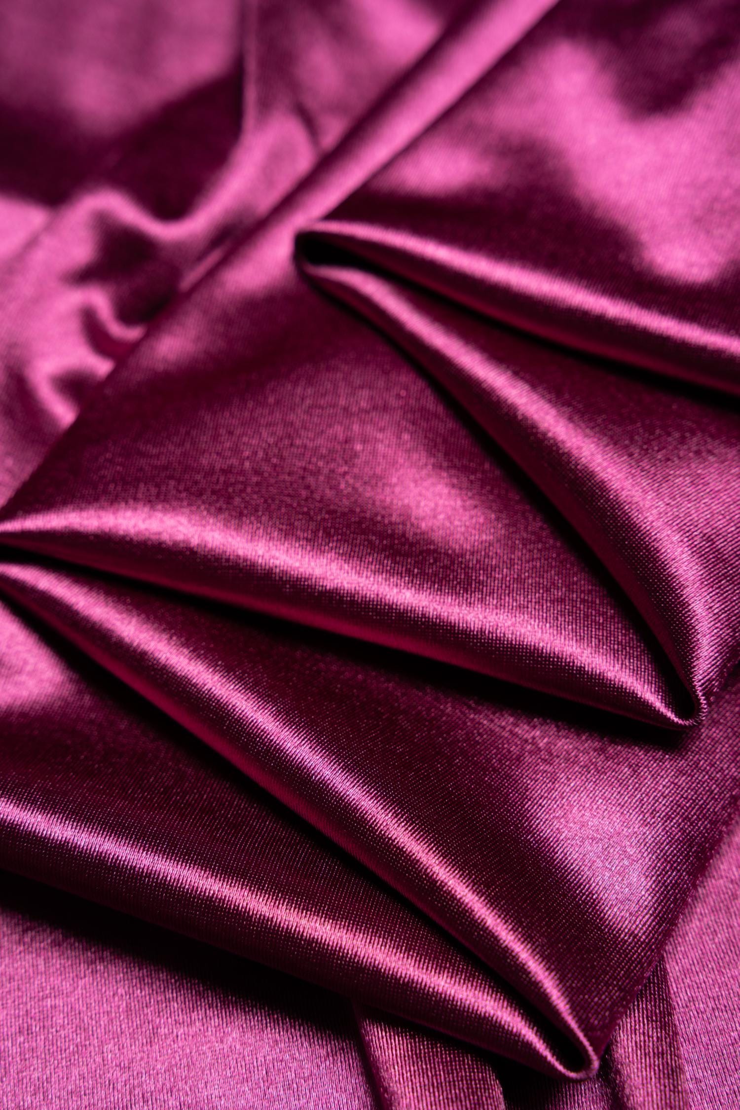 Magenta Satin Fabric, Shiny Nylon Spandex Fabric, Stretchy Fabric by ...