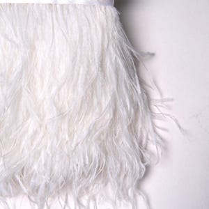White Ostrich Feather Trim, Feather Trim by the Yard, White Feather ...