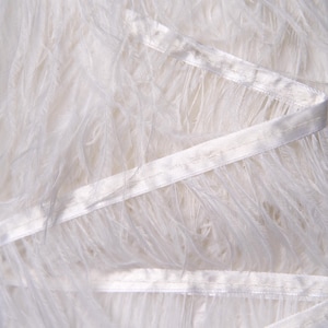 White Ostrich Feather Trim, Feather Trim by the Yard, White Feather ...