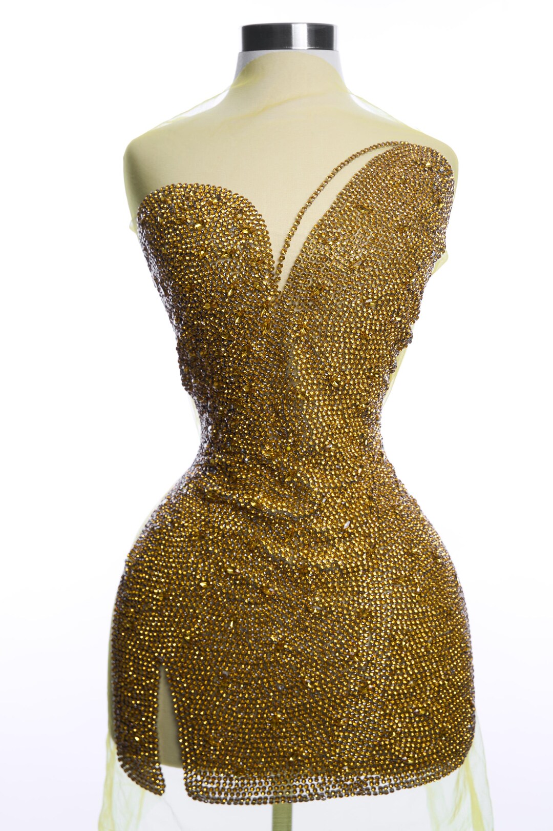 Luxury Gold Rhinestone Applique – Crystal Embellishment for Wedding ...
