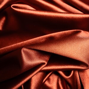 Premium Rust Color Shiny Nylon Spandex by the Yard Stretchy Fabric for ...