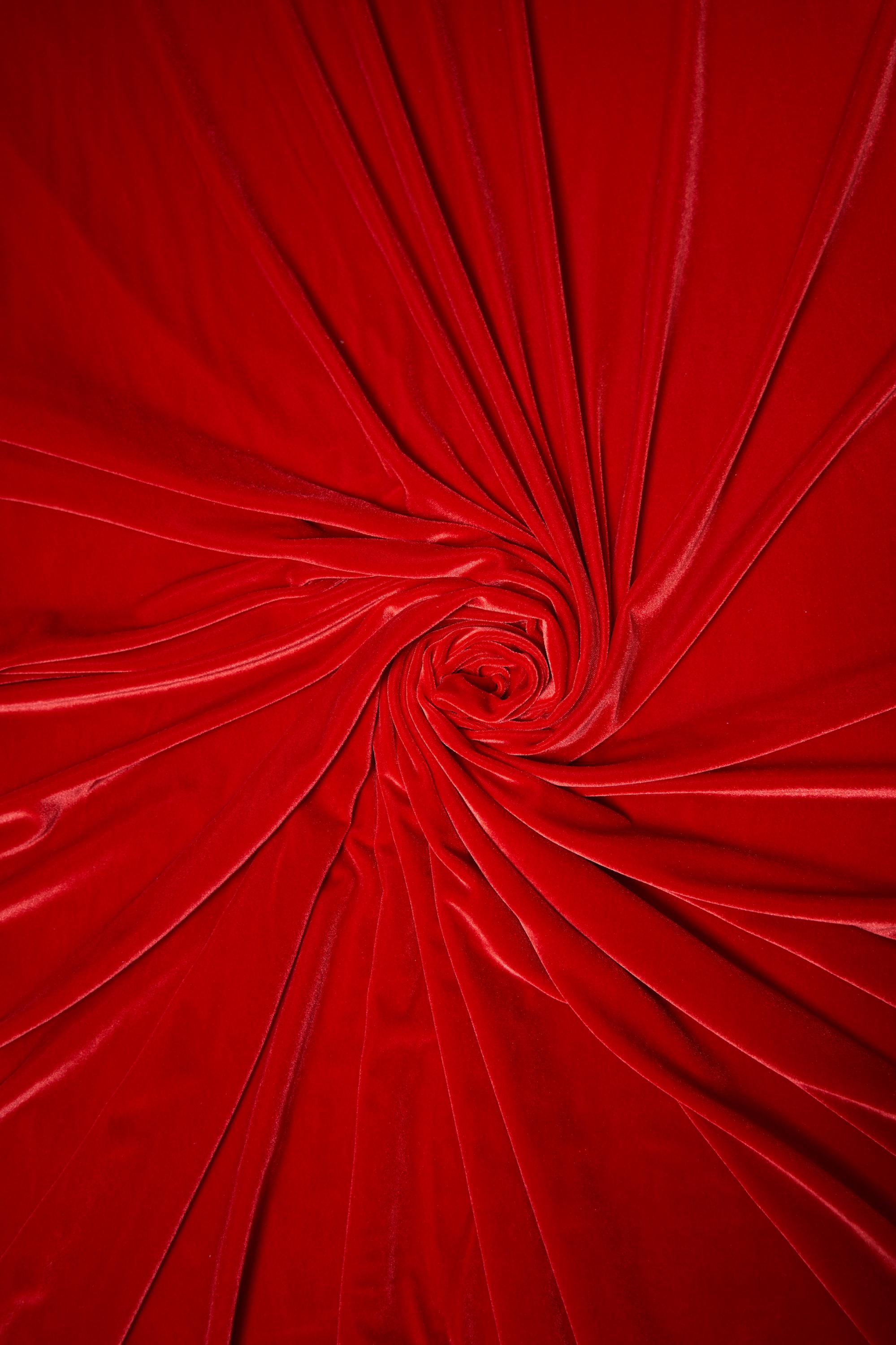 Red Stretch Velvet by the Yard, Luxurious Red Velvet Fabric for Apparel ...