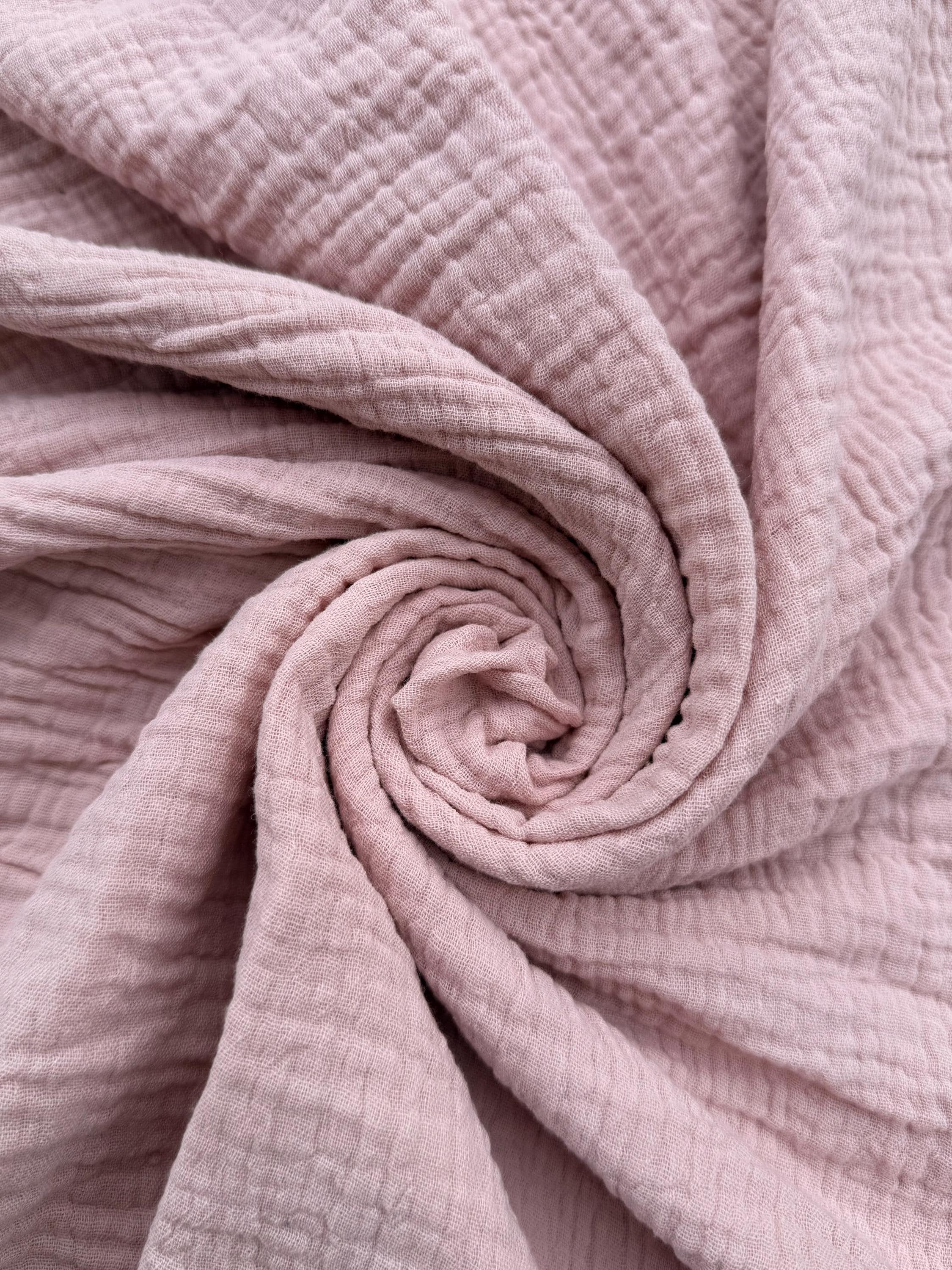 Crinkle Double Gauze Fabric, 100% Cotton Muslin by the Yard, Soft ...