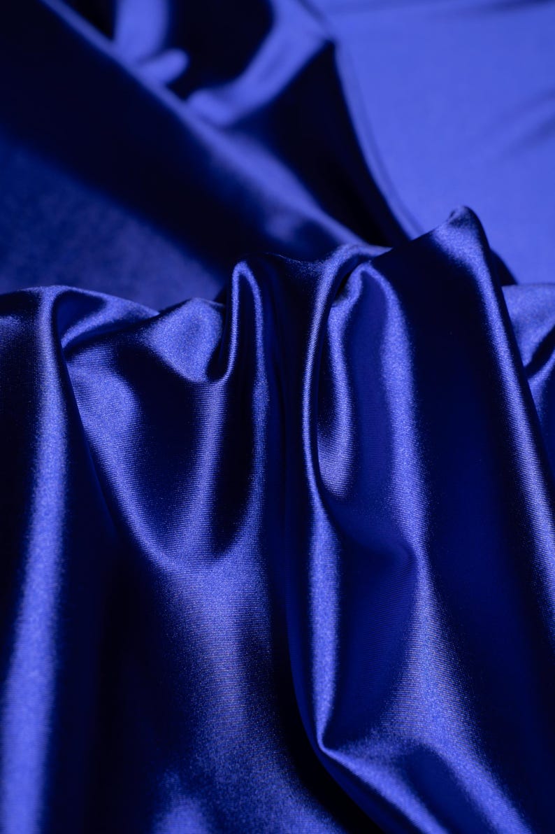 Royal Blue Shiny Spandex Fabric by the Yard – 4 Way Stretch Christmas ...