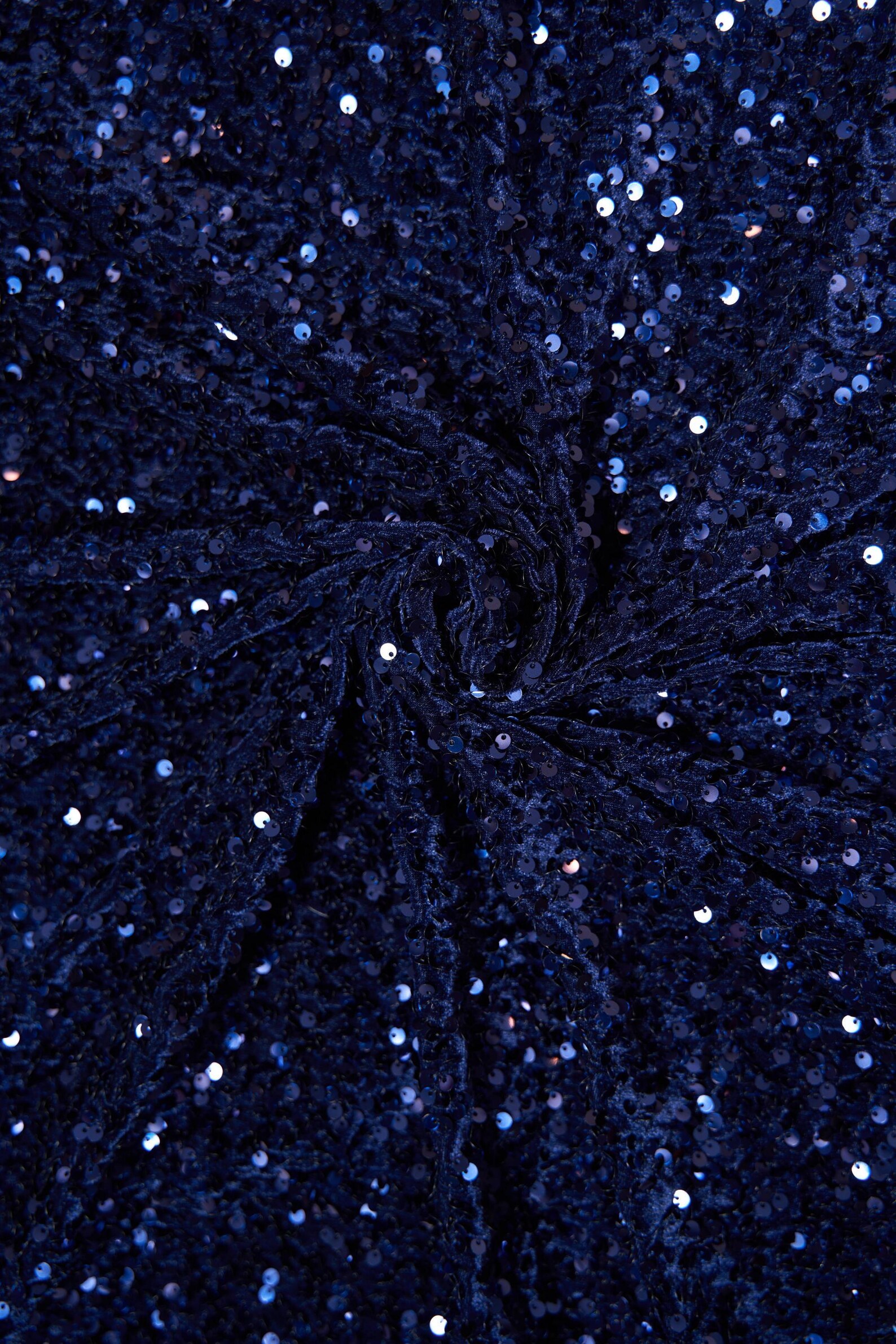 Dark Blue Sequin Velvet Fabric: Stretch Polyester Spandex Blend - Etsy