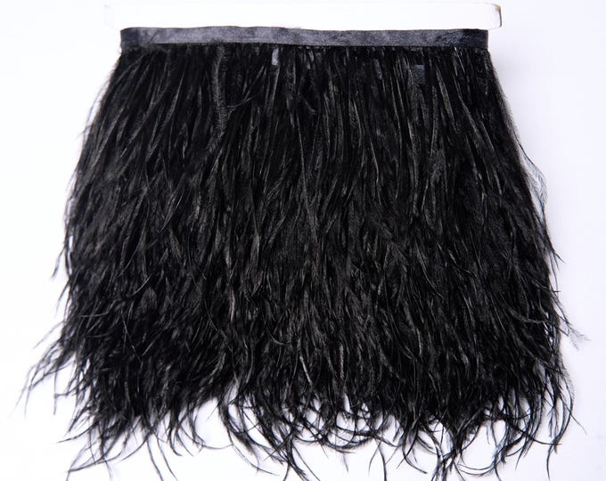 White Ostrich Feather Trim, Feather Trim by the Yard, White Feather ...