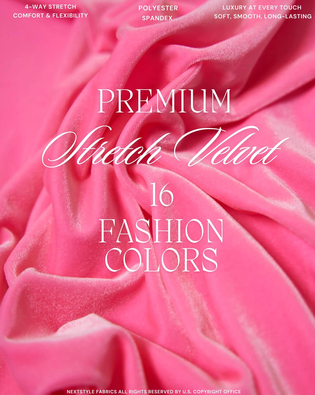 Exclusive Stretchy Velvet Fabric by Yard, 4 Way Soft and Stretchy Luxury Velvet for Dresses ...