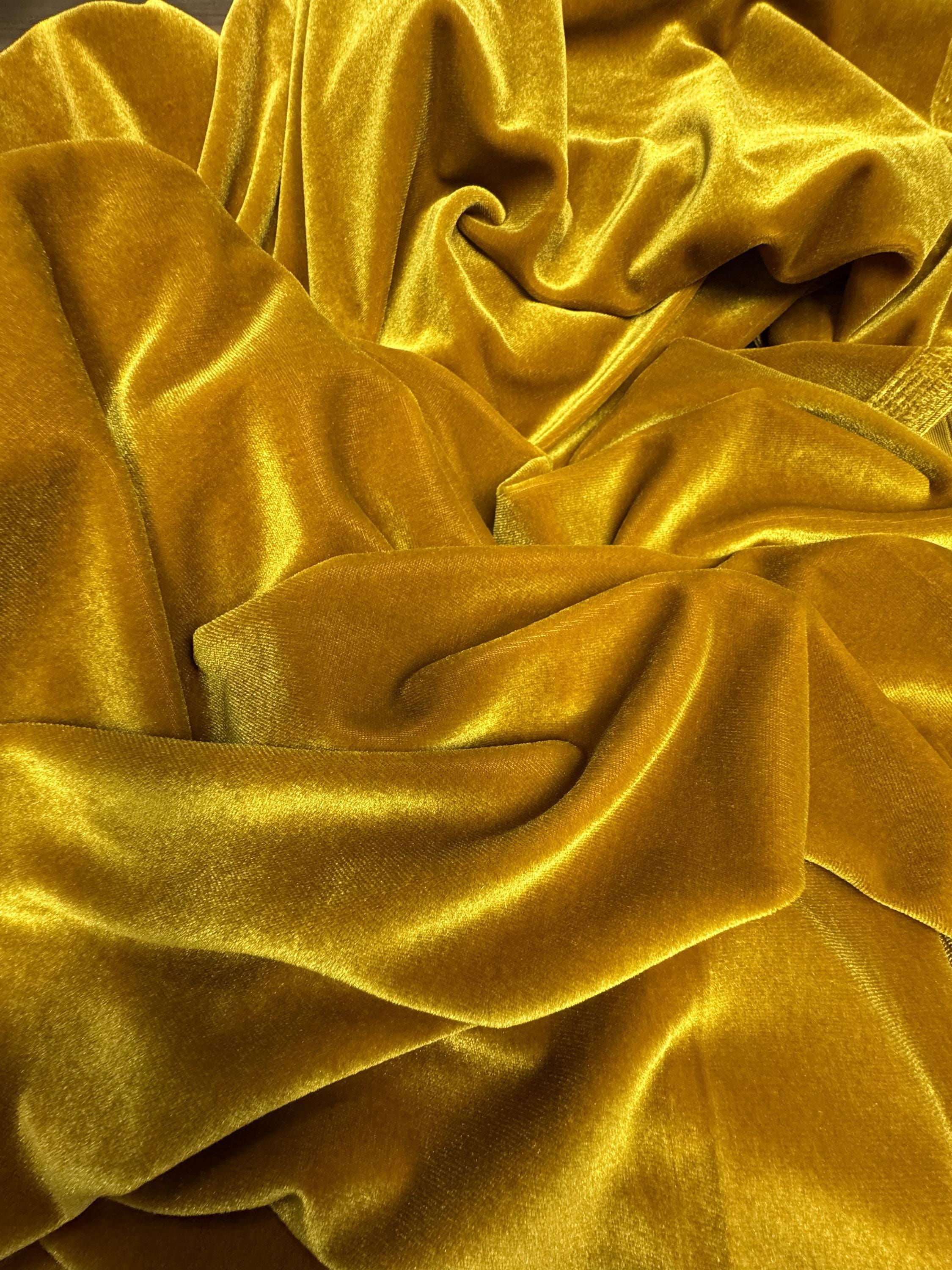 Gold Velvet Fabric by the Yard, Soft Luxury Material for Dresses, Gowns ...