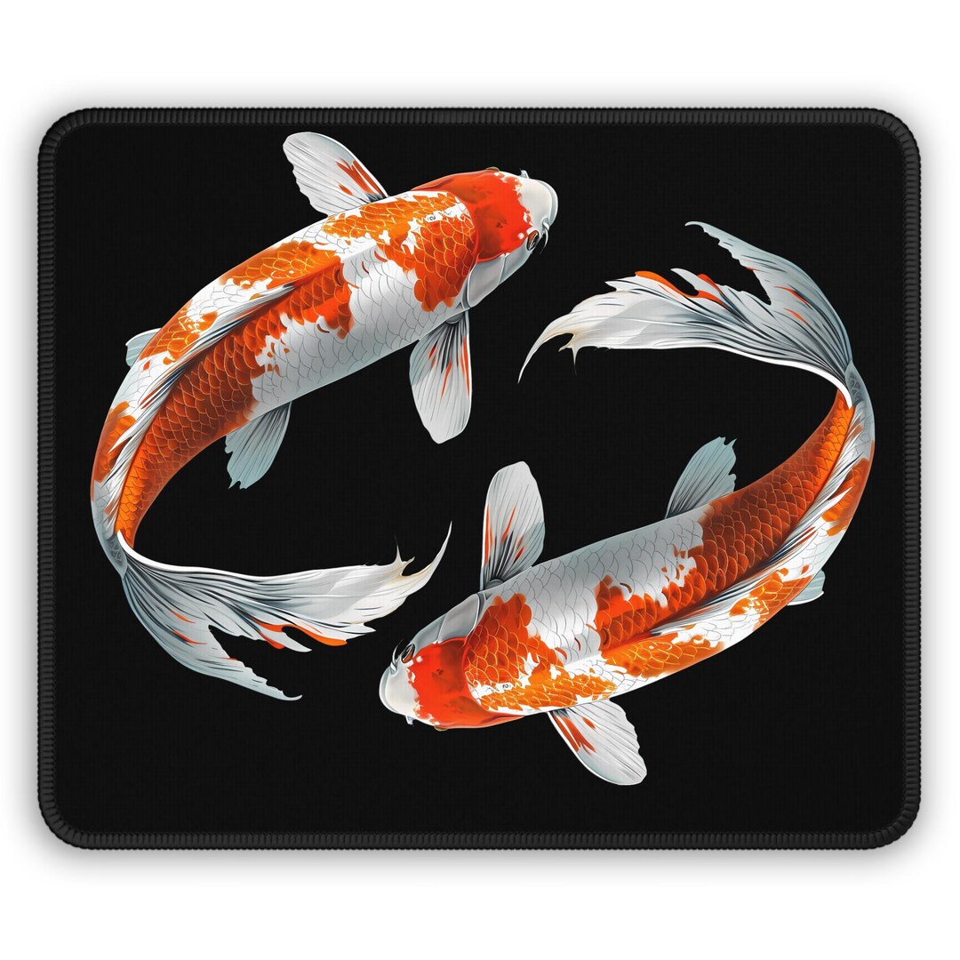 Koi Fish Mouse Pad, Japanese Pond Design, Office Desk Accessories ...