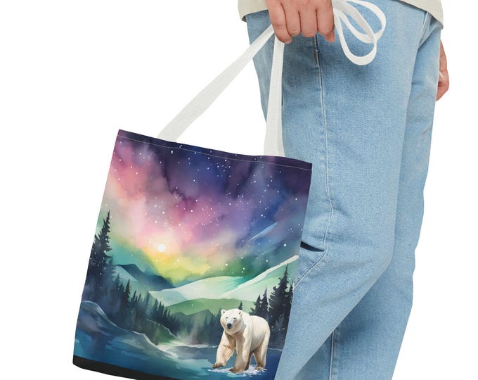 Northern Lights Tote Bag, Aurora Borealis Tote Bag, Shopping Tote, Gift ...