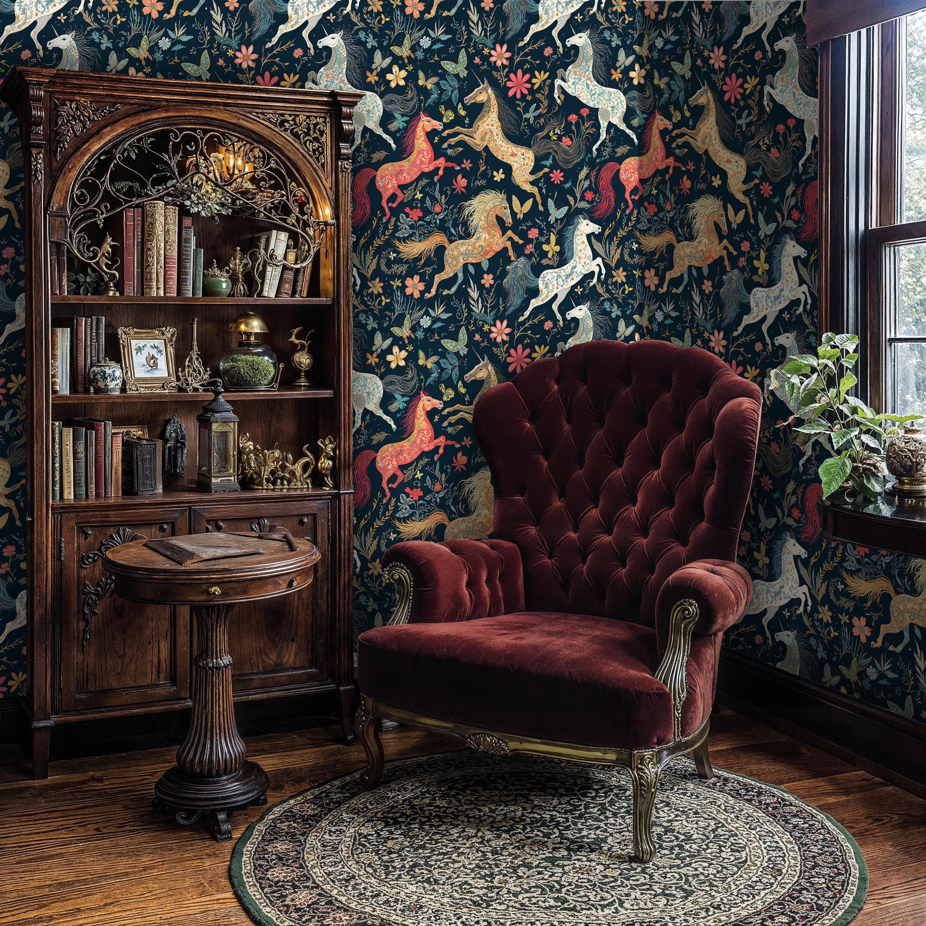 Mythical Creatures Wallpaper With Butterflies, Weird Medieval Peel and ...