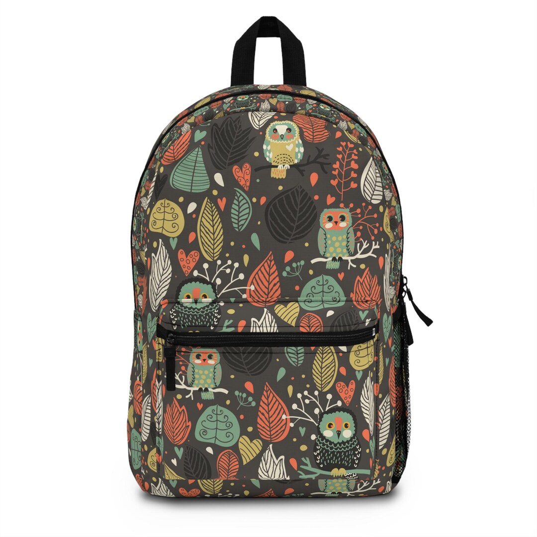 Nature Lover Owl Backpack | Fall Leaves and Owls Bag | Kids Camping ...