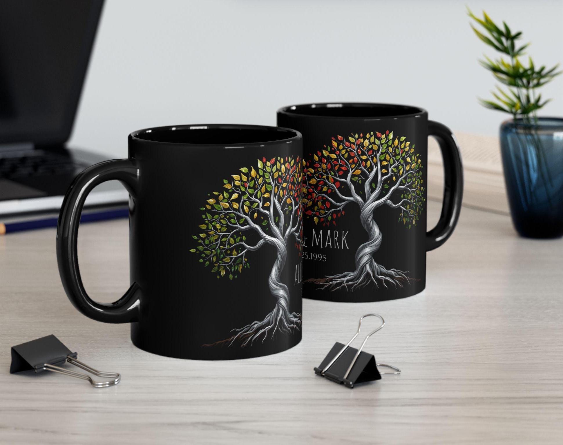 Personalized Couples Coffee Mugs | Tree of Life Mug | Custom Wedding ...
