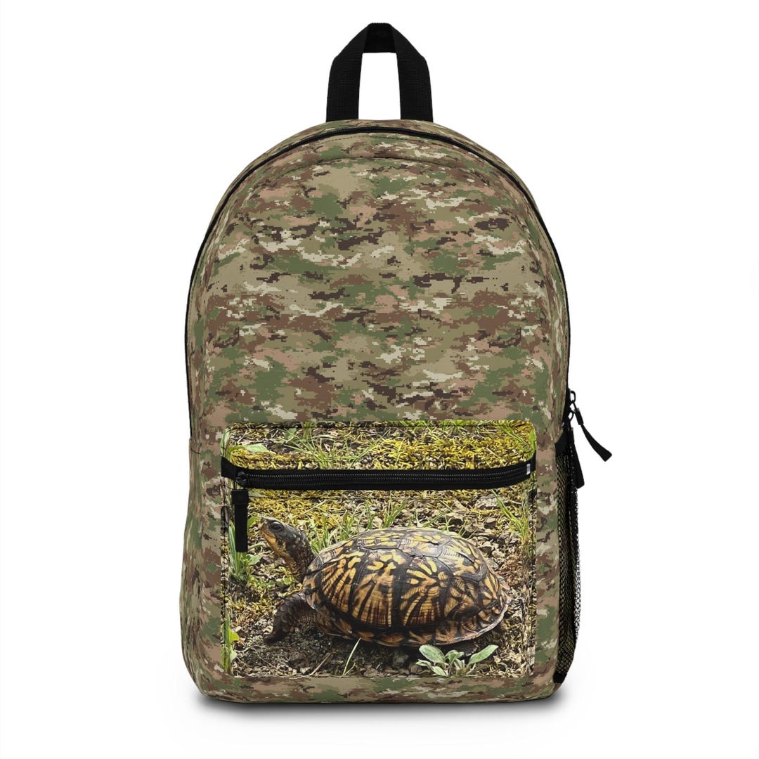 Turtle Camo Backpack: Outdoor Nature School Bag - Etsy