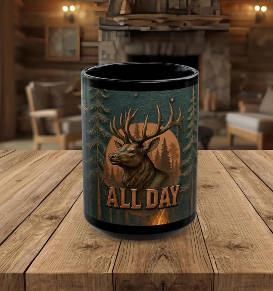 Personalized Elk Coffee Mug: Rustic Hunter Gift - Etsy
