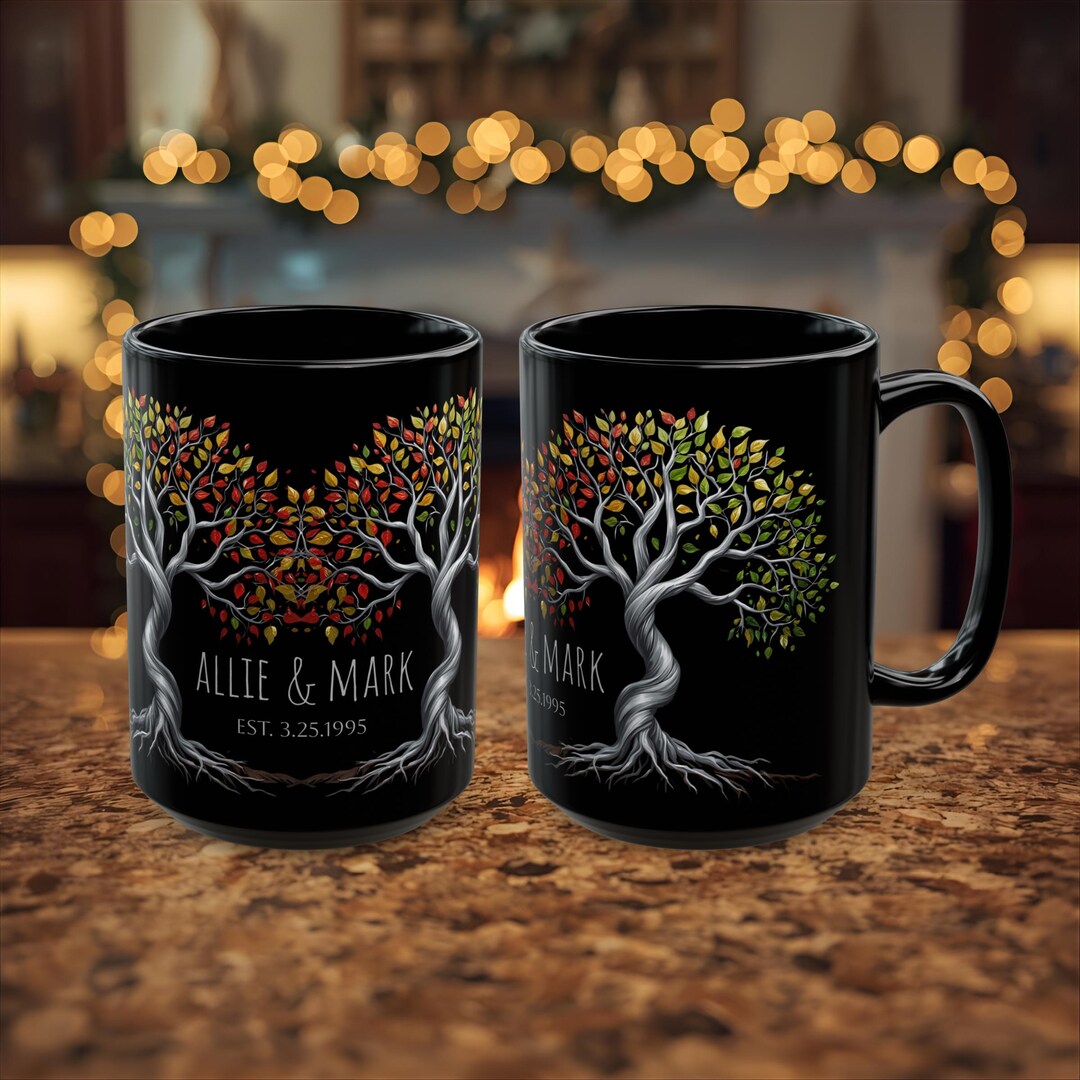 Personalized Couples Coffee Mugs | Tree of Life Mug | Custom Wedding ...