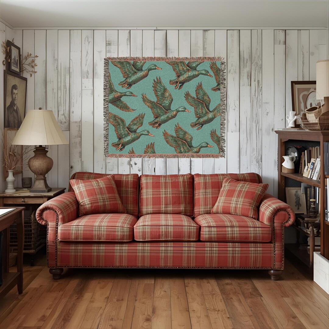 Mallard Duck Cotton Throw Blanket: Rustic Cabin Decor - Etsy