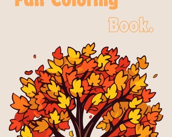 Fall Coloring Book for Kids With 5 Pages - Etsy